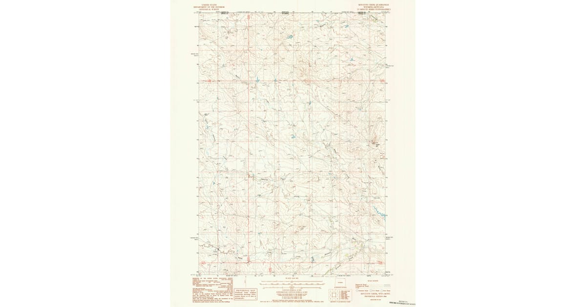 1984 Map of Moulton Creek, Crook County, WY — High-Res | Pastmaps