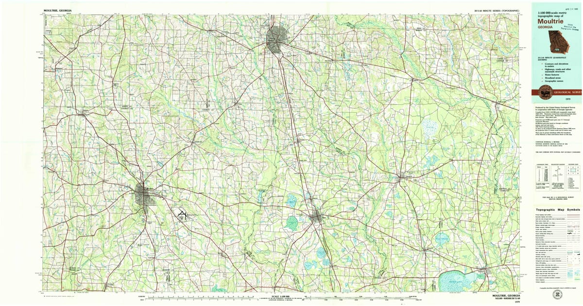 1979 Map of Moultrie, GA — High-Res | Pastmaps