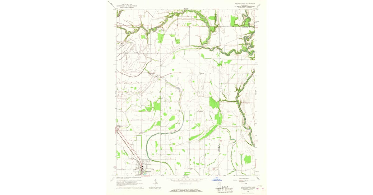 1966 Map of Mound Bayou, MS — High-Res | Pastmaps