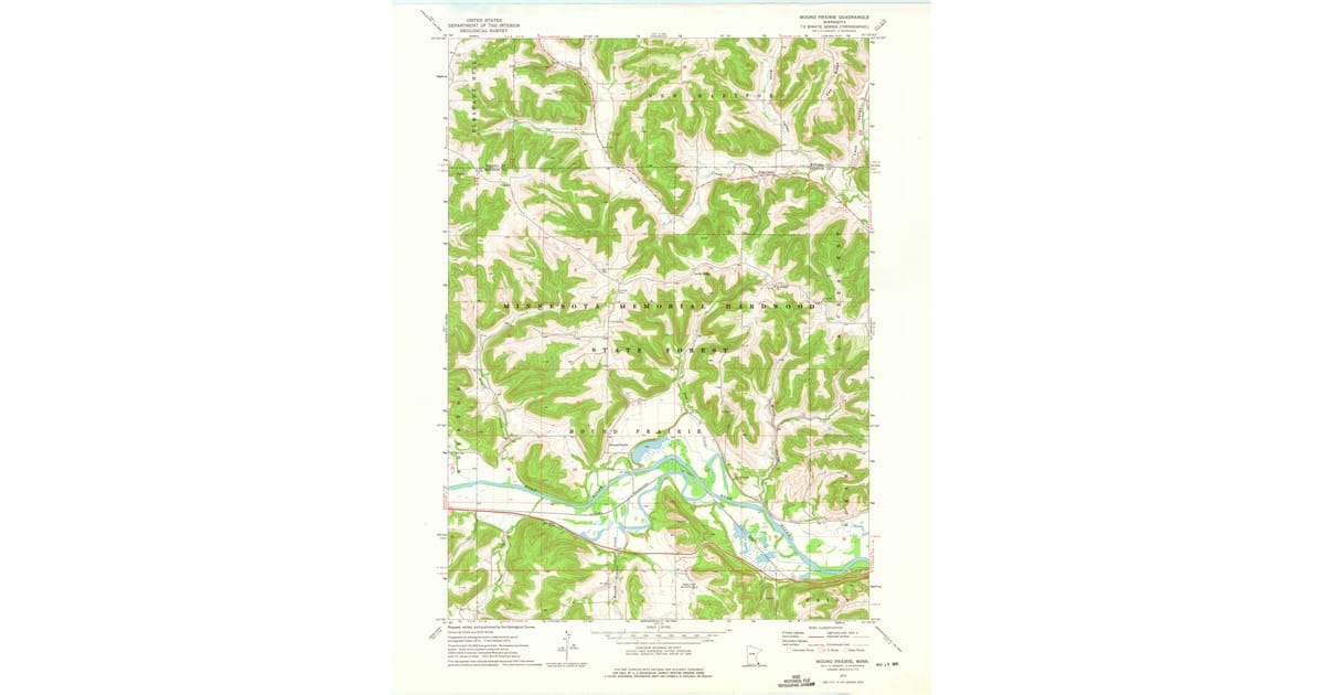 1973 Map of Mound Prairie, Houston County, MN — High-Res | Pastmaps
