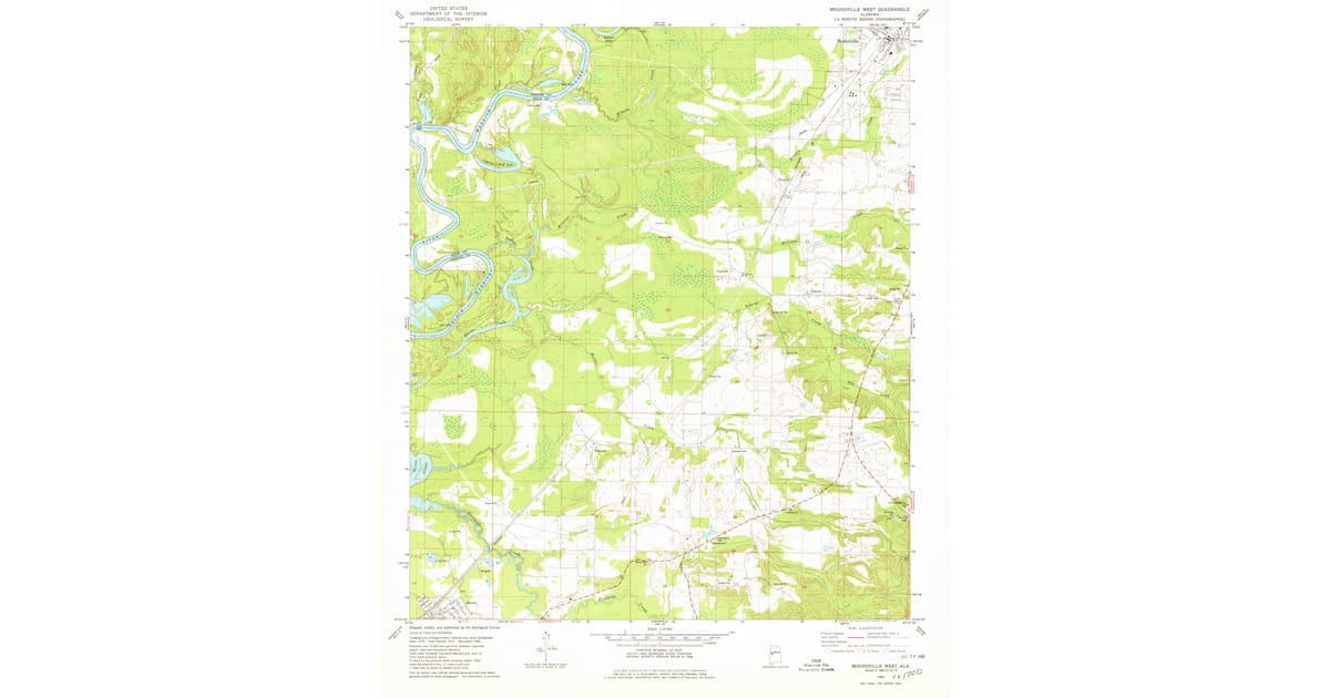 1980 Map of Moundville West, Hale County, AL — High-Res | Pastmaps