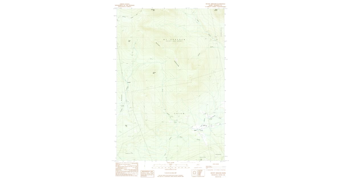 1984 Map of Mount Abraham, Franklin County, ME — High-Res | Pastmaps