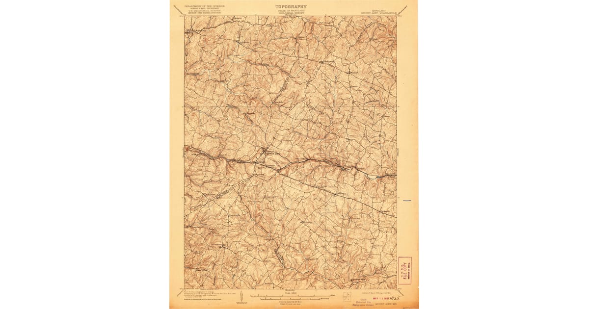 1909 Map of Mount Airy, MD — High-Res, 1921 Print | Pastmaps
