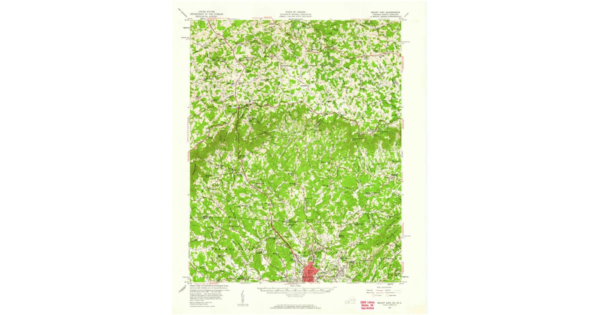 1957 Map of Mount Airy, NC — High-Res | Pastmaps