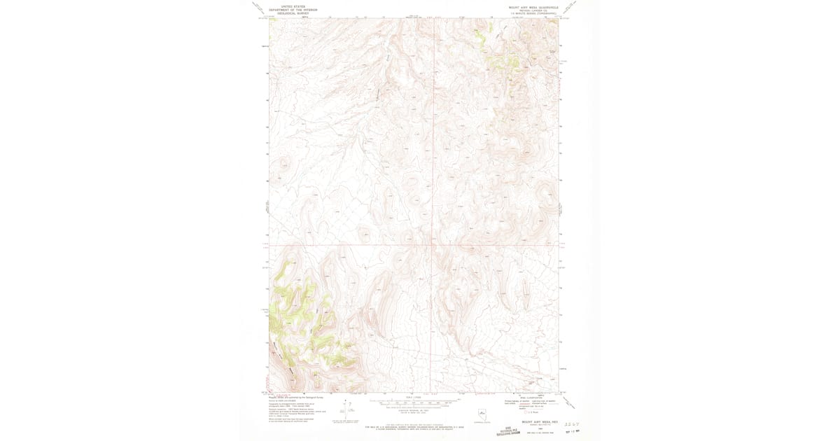 1969 Map of Mount Airy Mesa, Lander County, NV — High-Res | Pastmaps