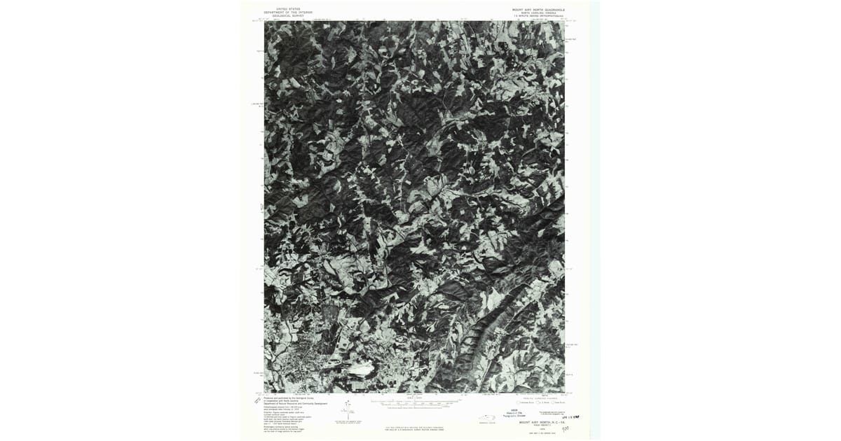 1976 Map of Mount Airy North, Surry County, NC — High-Res | Pastmaps