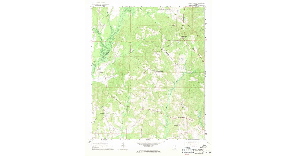 1968 Map of Mount Andrew, Barbour County, AL — High-Res | Pastmaps