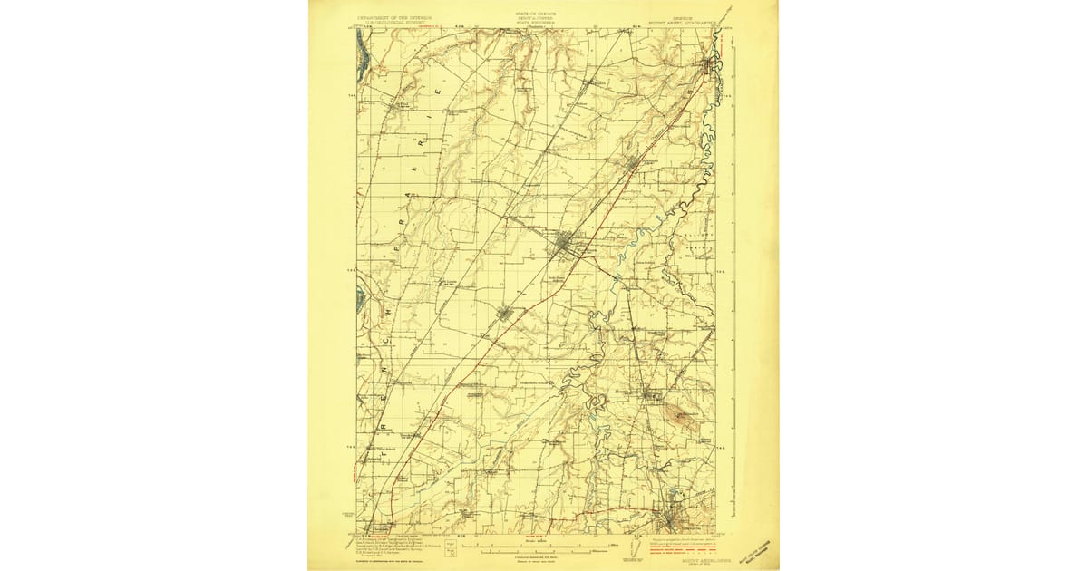 1923 Map of Mount Angel, OR — High-Res, 1923 Print #2 | Pastmaps