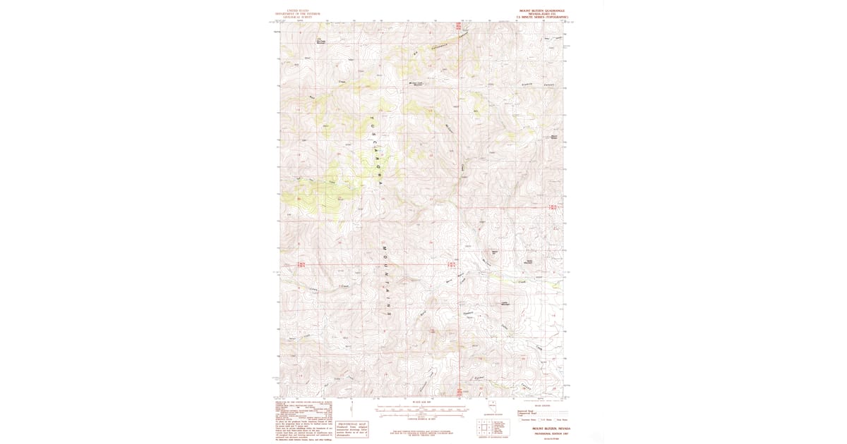 1987 Map of Mount Blitzen, Elko County, NV — High-Res | Pastmaps