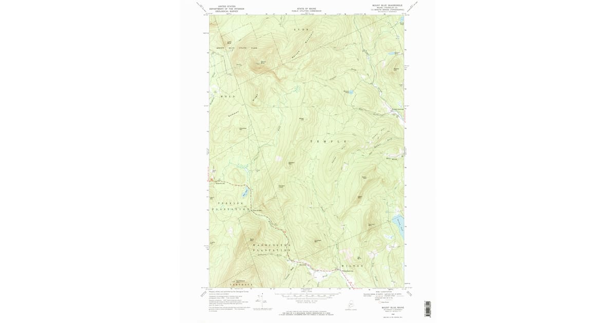 1968 Map of Mount Blue, Franklin County, ME — High-Res, 1970 Print #2 ...