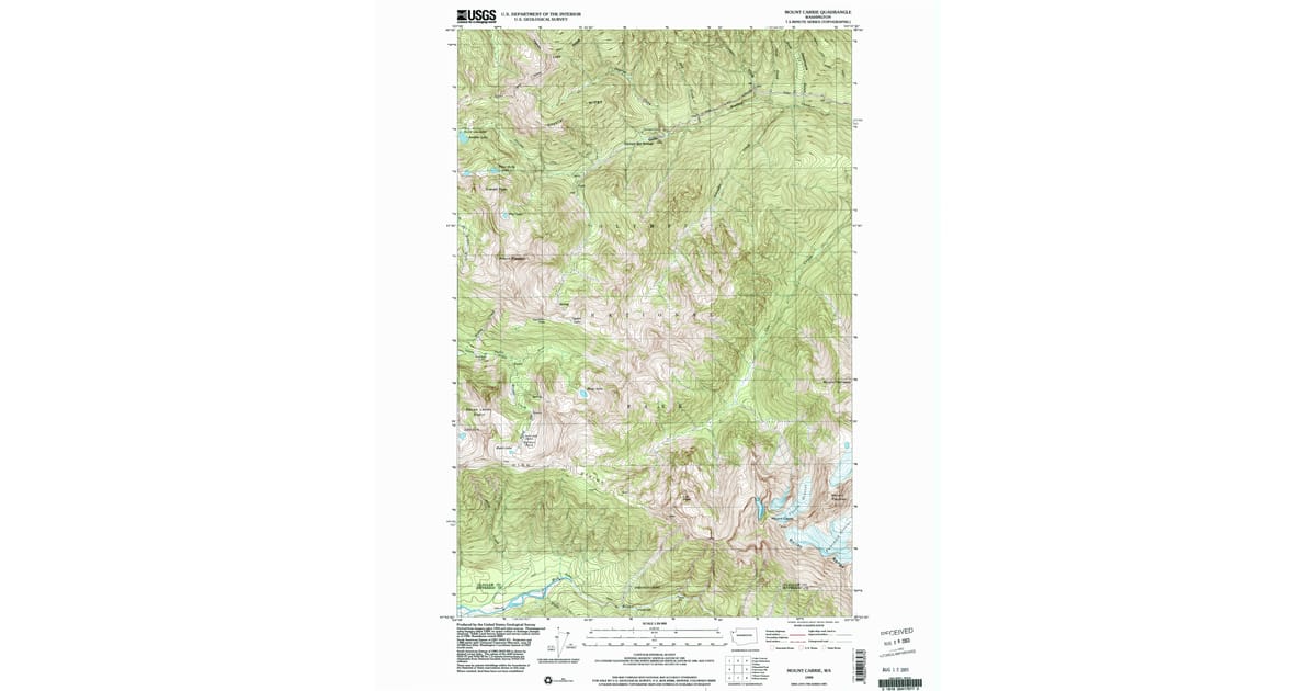 1999 Map of Mount Carrie, Clallam County, WA — High-Res | Pastmaps