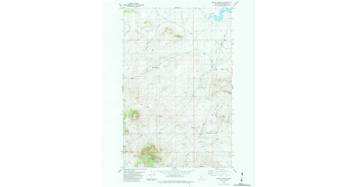 1983 Map of Mount Cecelia, Cascade County, MT — High-Res | Pastmaps