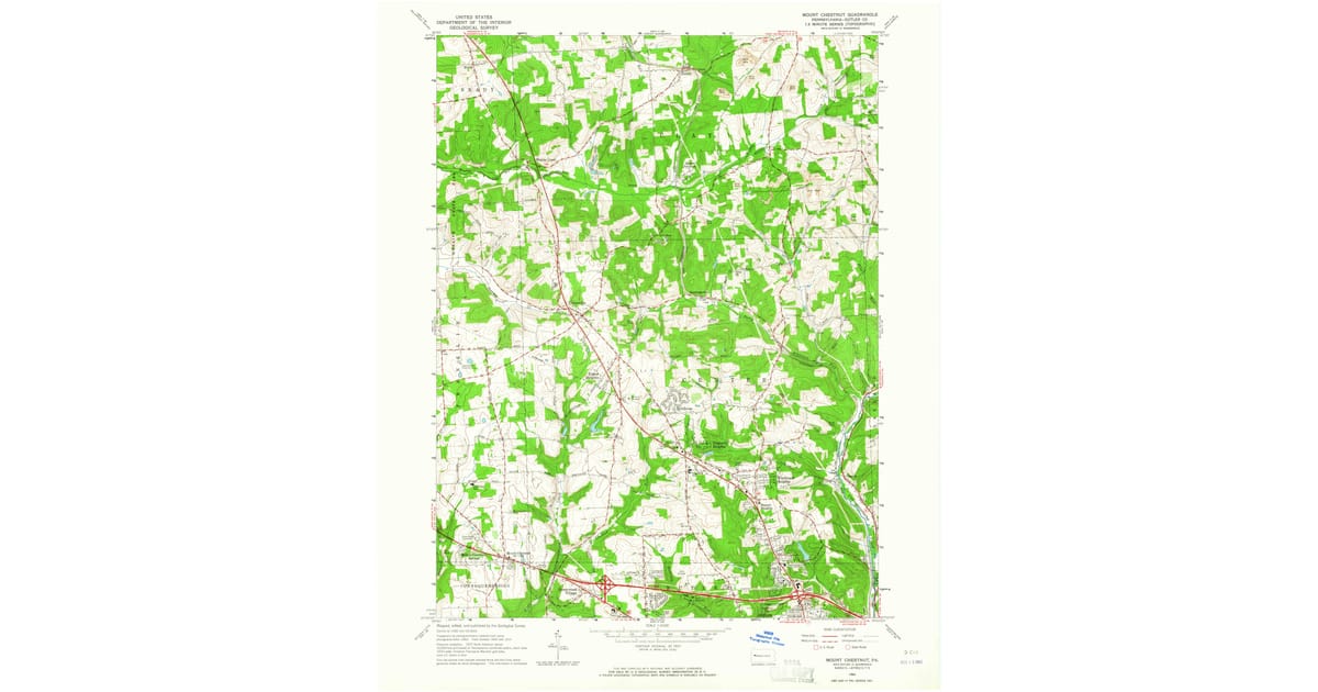 1964 Map of Mount Chestnut, Butler County, PA — High-Res | Pastmaps