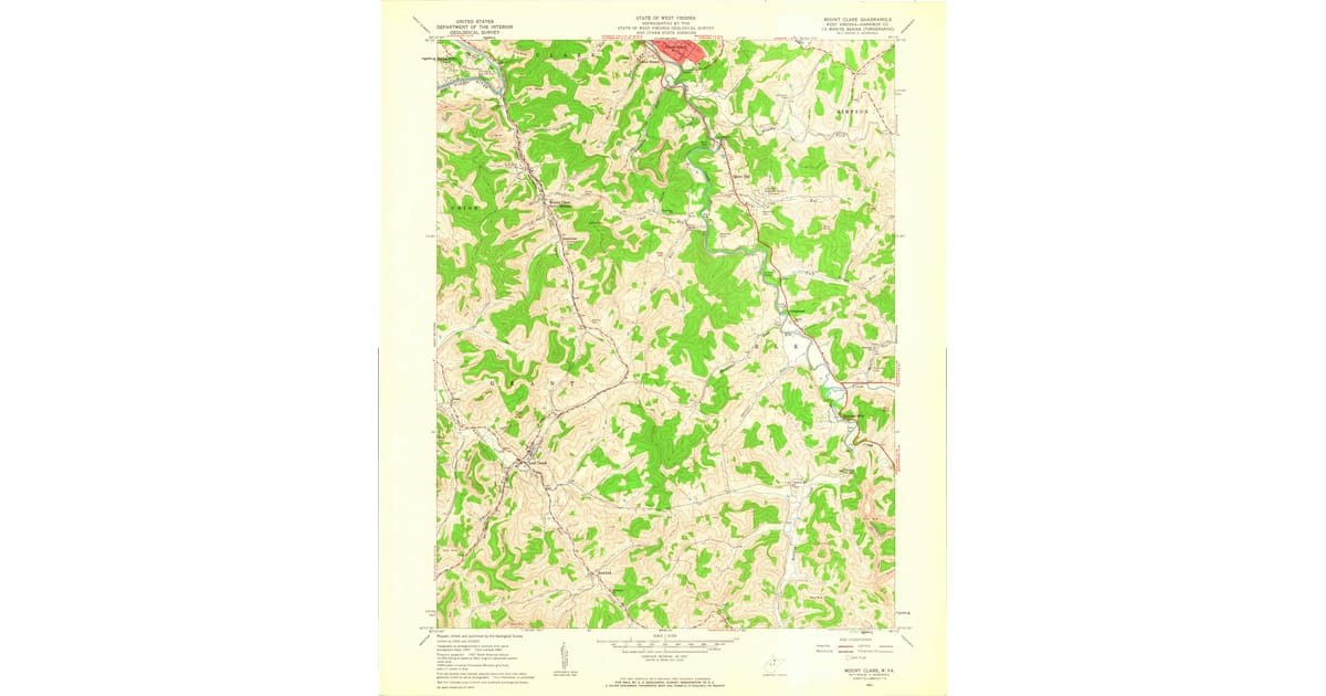 1961 Map of Mount Clare, Harrison County, WV — High-Res | Pastmaps
