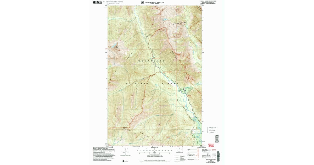 2004 Map of Mount David, Chelan County, WA — High-Res | Pastmaps