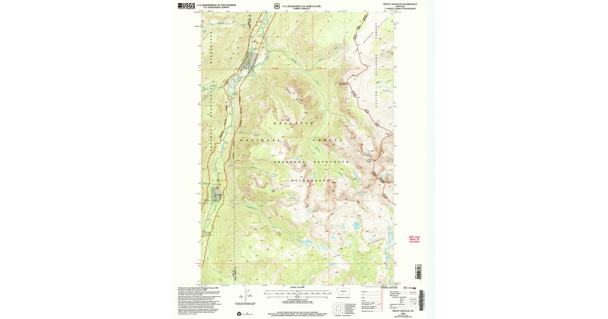 2000 Map of Mount Douglas, Sweet Grass County, MT — High-Res | Pastmaps