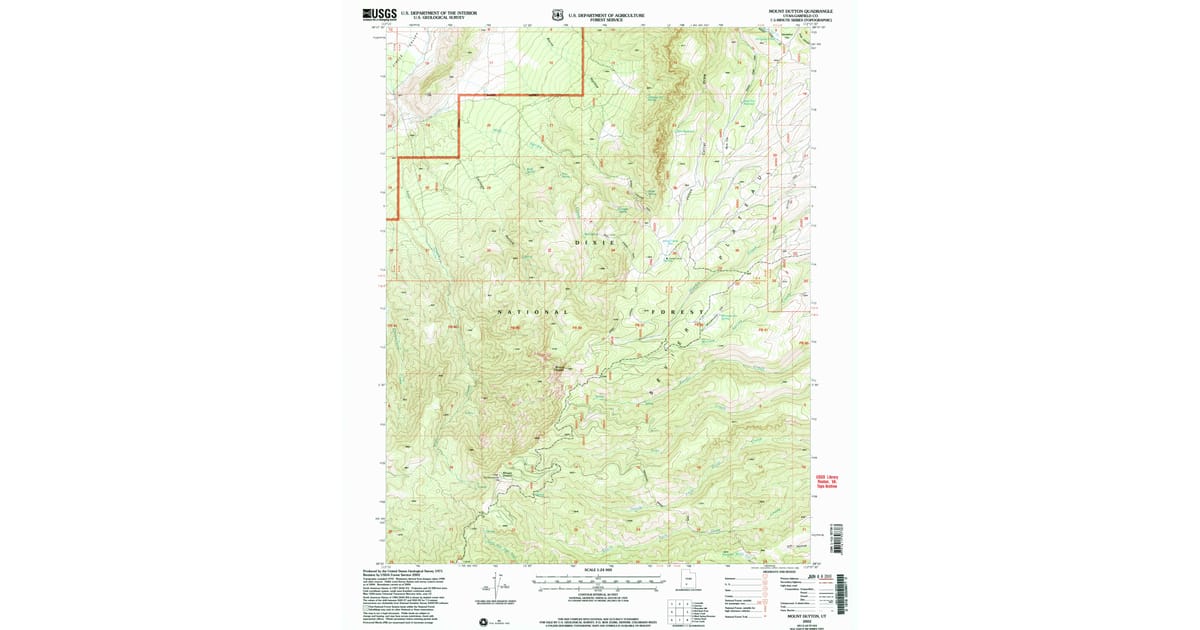 2002 Map of Mount Dutton, Garfield County, UT — High-Res | Pastmaps