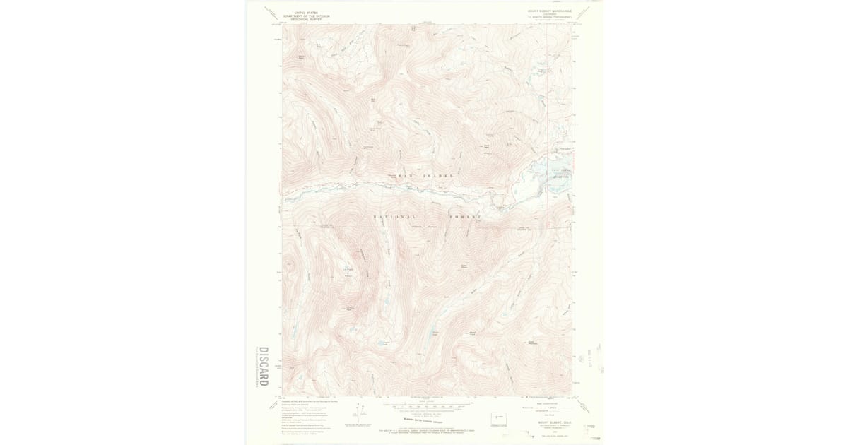 1967 Map of Mount Elbert, Lake County, CO — High-Res | Pastmaps