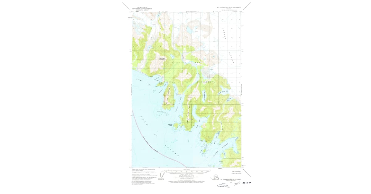 1961 Map of Mount Fairweather B-3, Hoonah-Angoon Borough, AK — High-Res ...