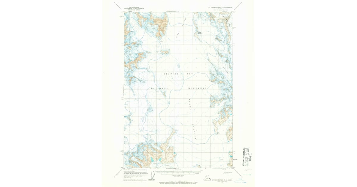 1961 Map of Mount Fairweather C-3, Hoonah-Angoon Borough, AK — High-Res ...