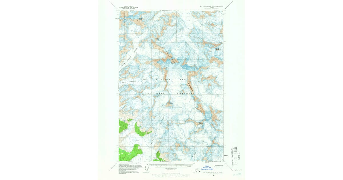 1961 Map of Mount Fairweather C-4, Hoonah-Angoon Borough, AK — High-Res ...