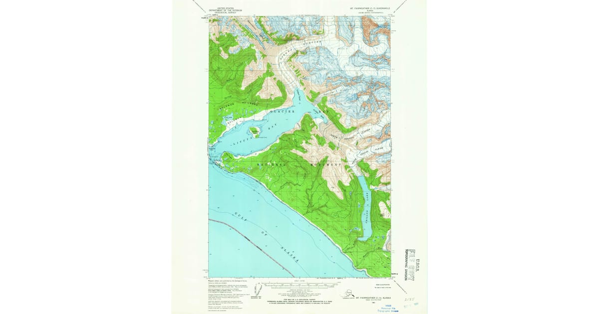 1961 Map of Mount Fairweather C-5, Hoonah-Angoon Borough, AK — High-Res ...