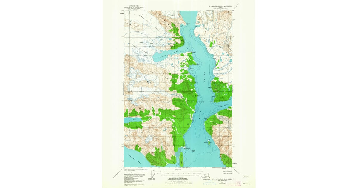 1948 Map of Mount Fairweather D-1, Hoonah-Angoon Borough, AK — High-Res ...