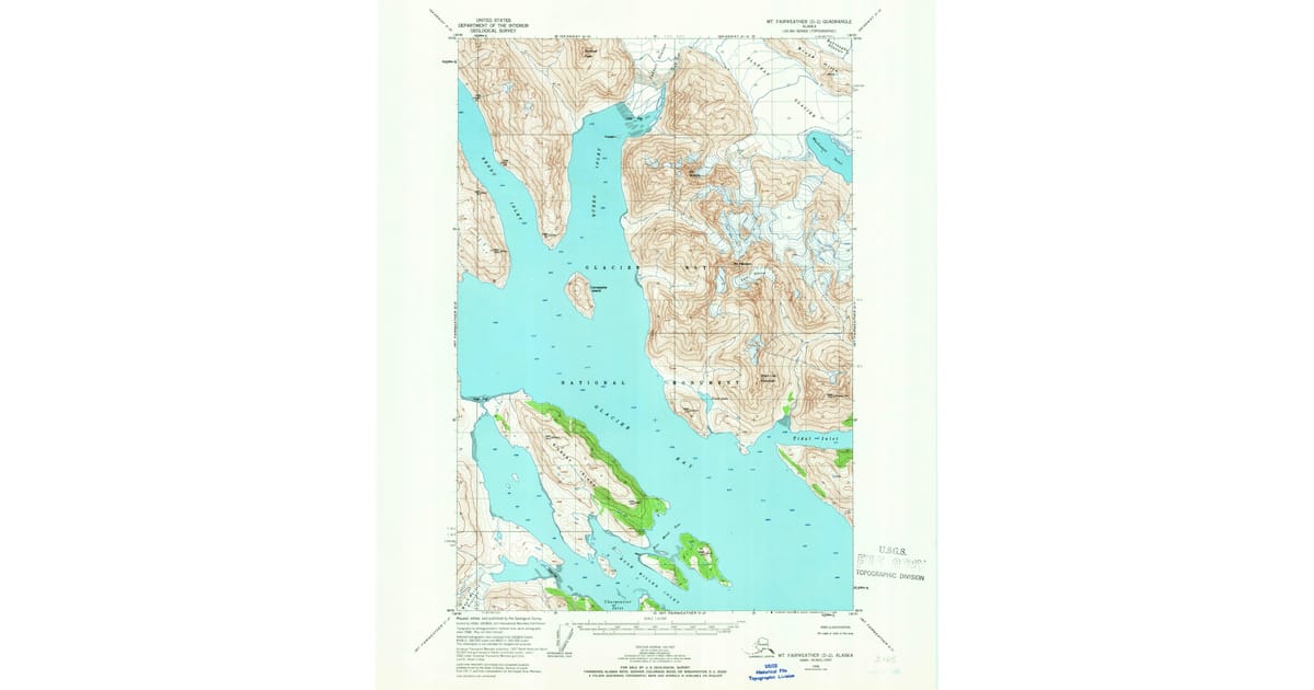 1948 Map of Mount Fairweather D-2, Hoonah-Angoon Borough, AK — High-Res ...
