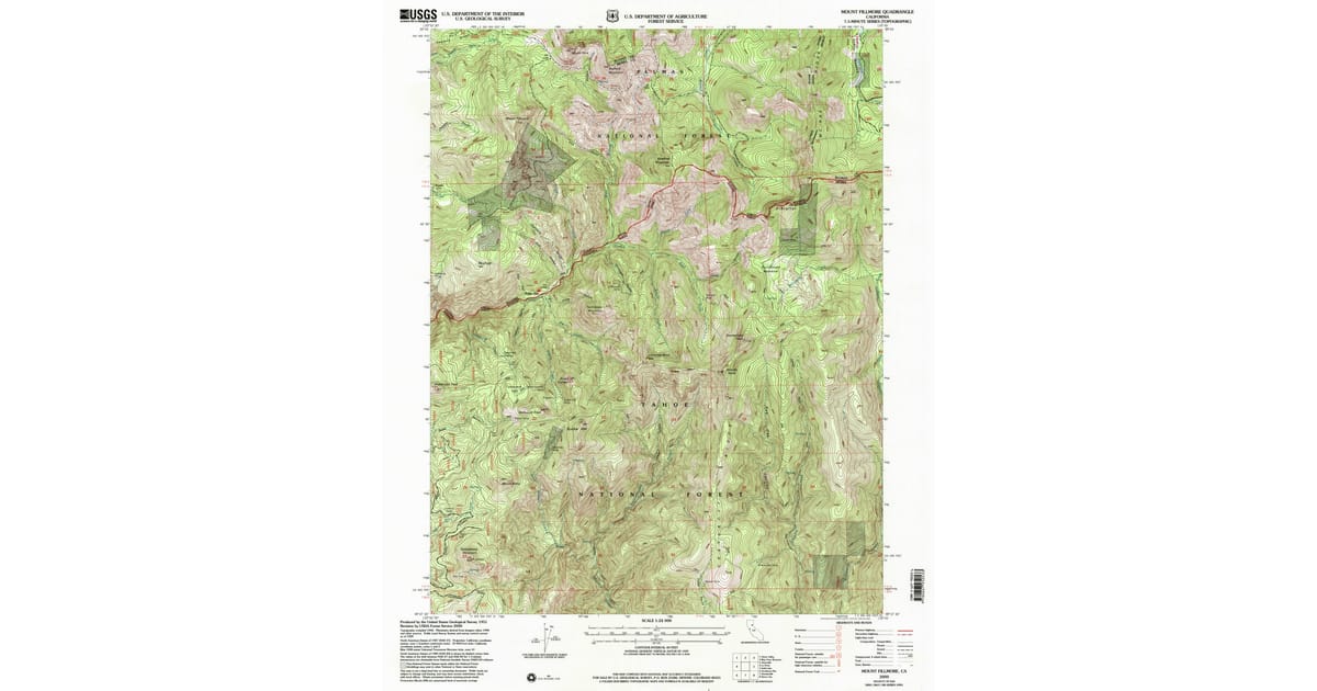 2000 Map of Mount Fillmore, Sierra County, CA — High-Res, 2003 Print #2 ...