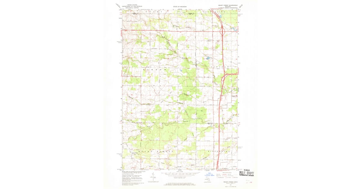 1967 Map of Mount Forest, Bay County, MI — High-Res | Pastmaps