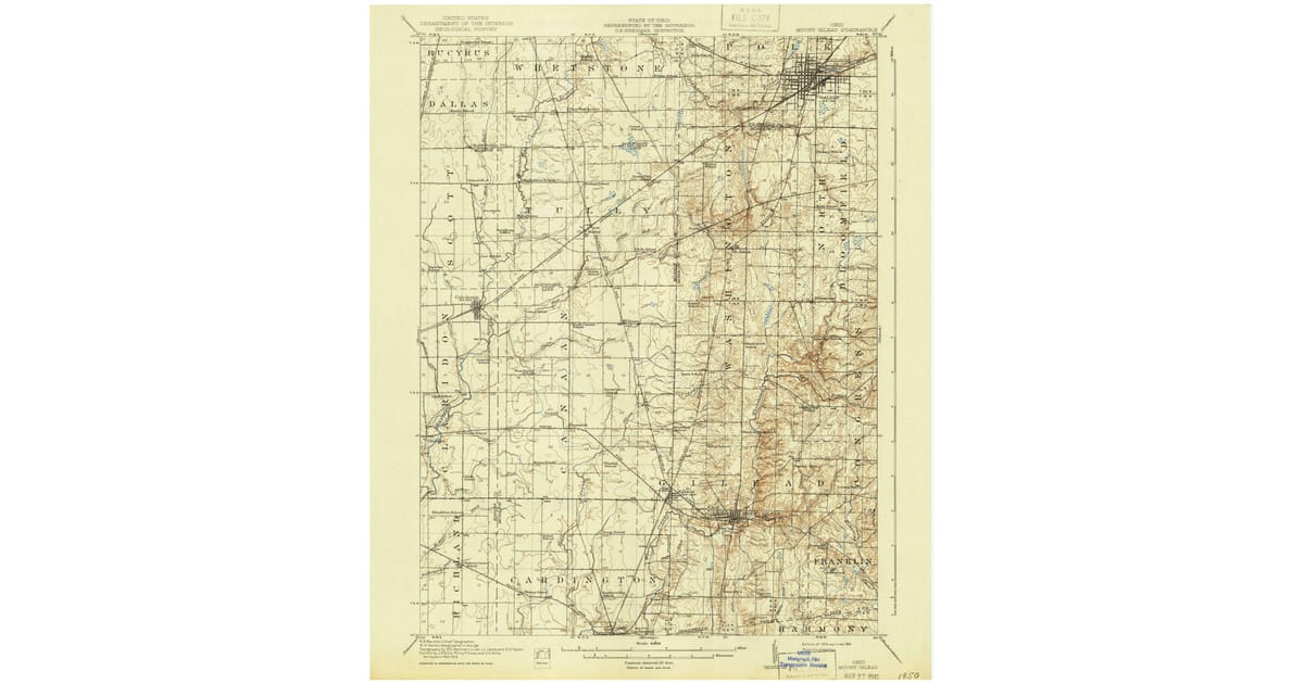 1916 Map of Mount Gilead, OH — High-Res | Pastmaps