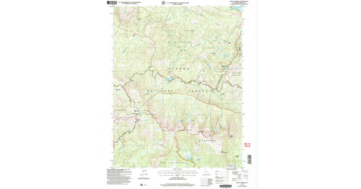 2004 Map of Mount Givens, Fresno County, CA — High-Res | Pastmaps