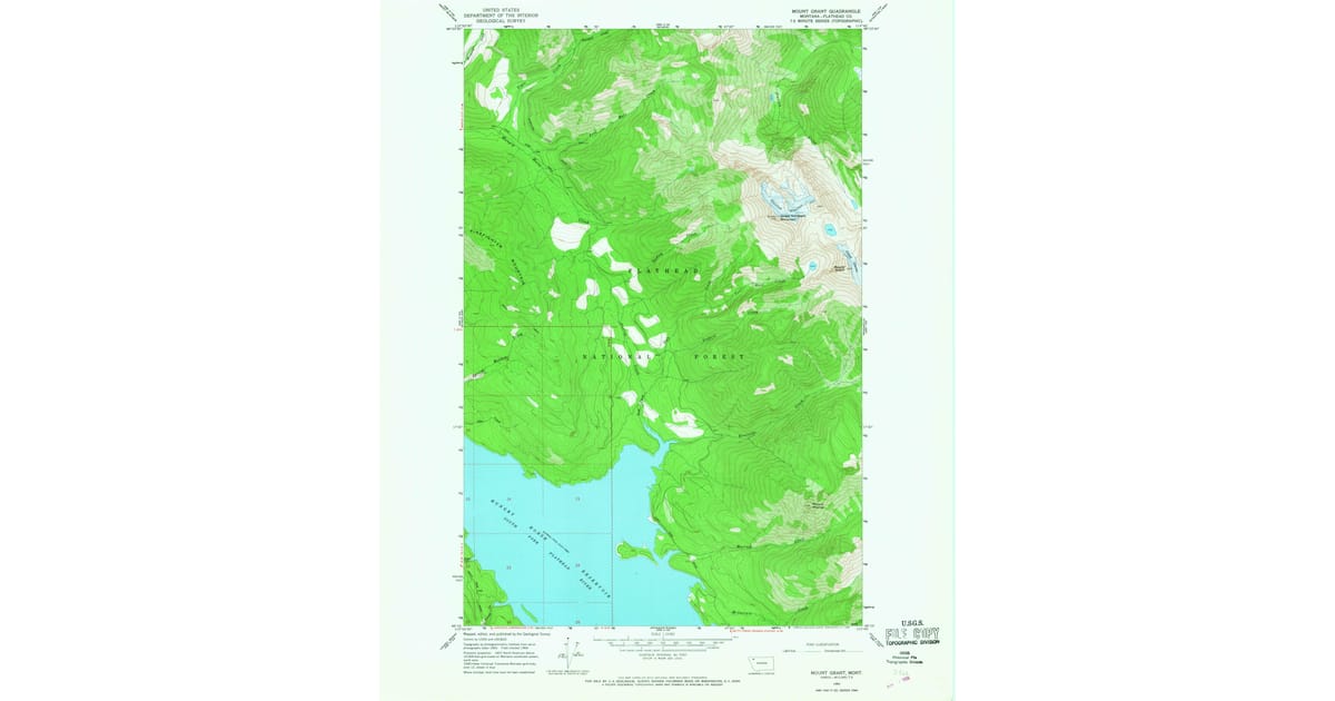 1964 Map of Mount Grant, Flathead County, MT — High-Res | Pastmaps