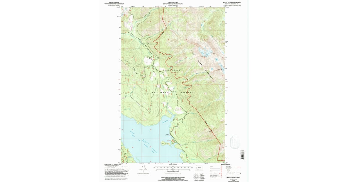 1994 Map of Mount Grant, Flathead County, MT — High-Res | Pastmaps