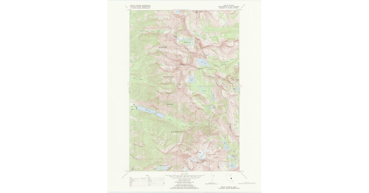 1988 Map of Mount Harding, Lake County, MT — High-Res | Pastmaps