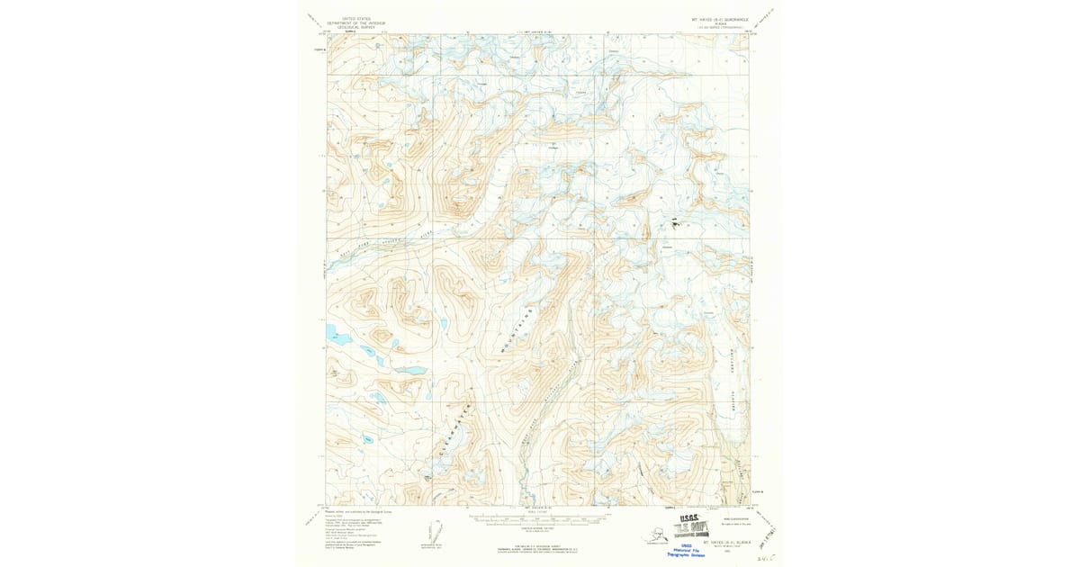 1951 Map of Mount Hayes B-6, Matanuska-Susitna Borough, AK — High-Res ...