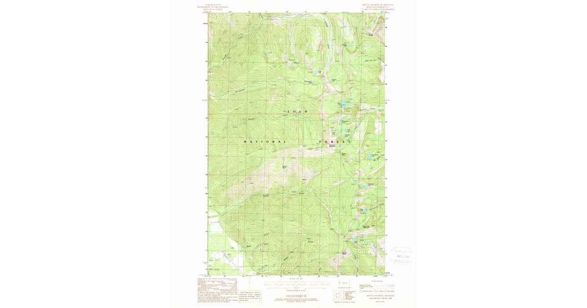 1988 Map of Mount Headley, Sanders County, MT — High-Res | Pastmaps