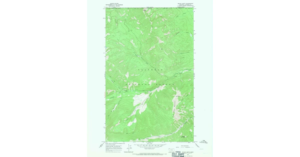 1966 Map of Mount Hefty, Flathead County, MT — High-Res | Pastmaps