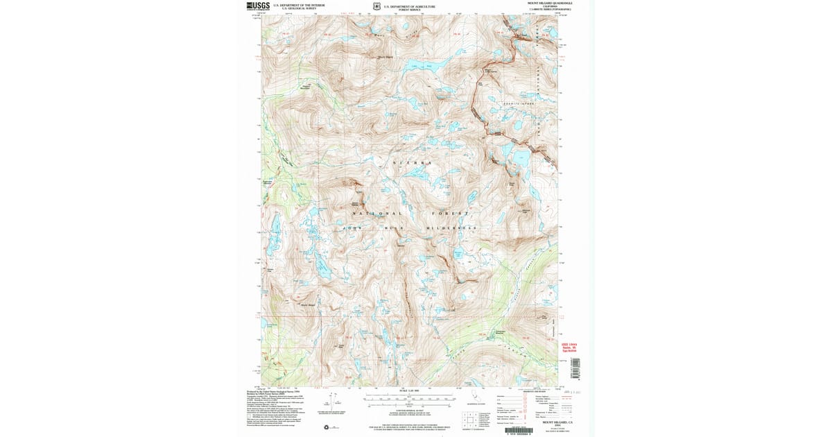 2004 Map of Mount Hilgard, Fresno County, CA — High-Res, 2007 Print #2 ...