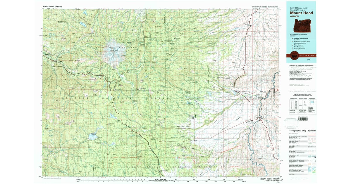 1983 Map of Mount Hood, OR — High-Res | Pastmaps
