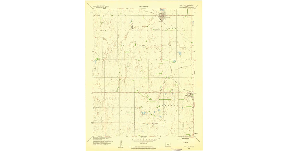 1959 Map of Mount Hope, KS — High-Res | Pastmaps