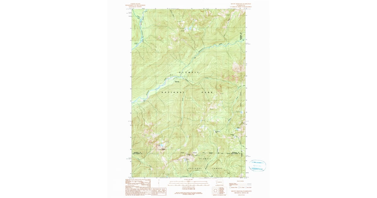 1990 Map of Mount Hoquiam, Jefferson County, WA — High-Res | Pastmaps