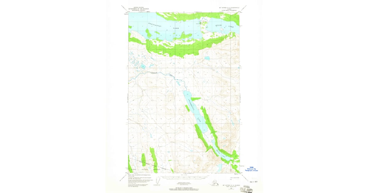 1951 Map of Mount Katmai D-4, Lake and Peninsula Borough, AK — High-Res ...