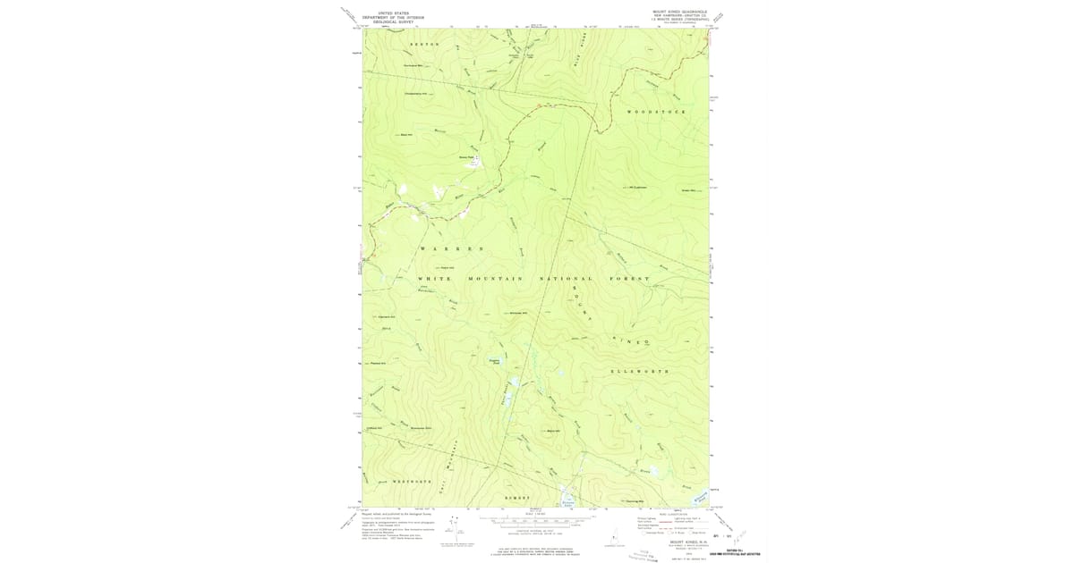 1973 Map of Mount Kineo, Grafton County, NH — High-Res | Pastmaps