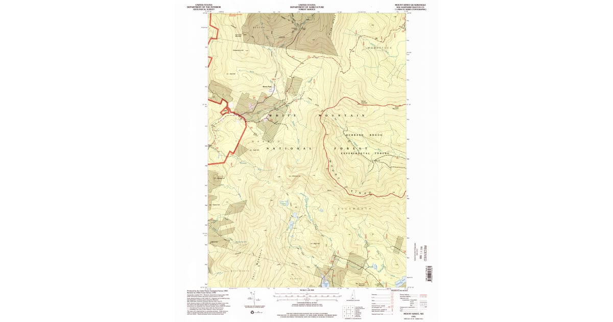 1995 Map of Mount Kineo, Grafton County, NH — High-Res | Pastmaps