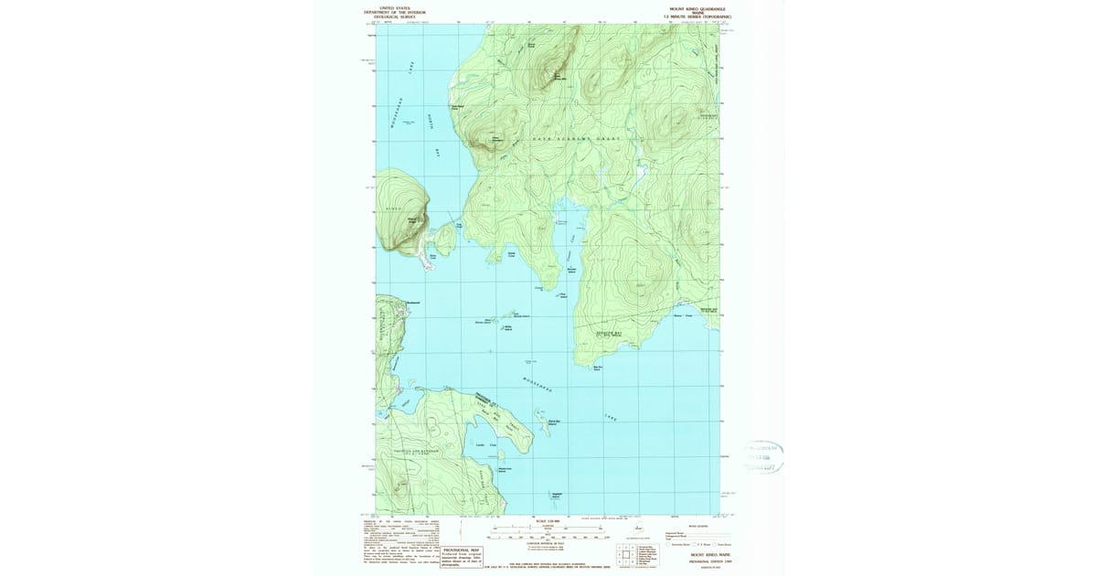 1989 Map of Mount Kineo, Piscataquis County, ME — High-Res | Pastmaps