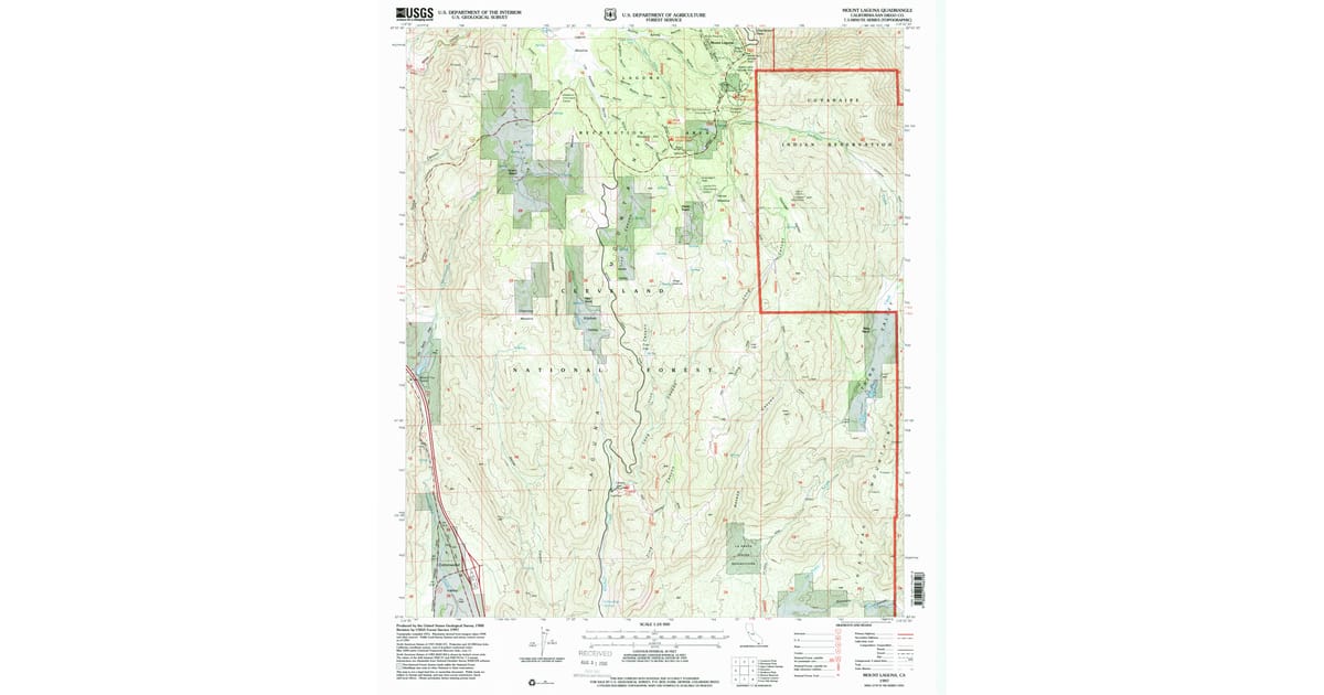1997 Map of Mount Laguna, CA — High-Res | Pastmaps