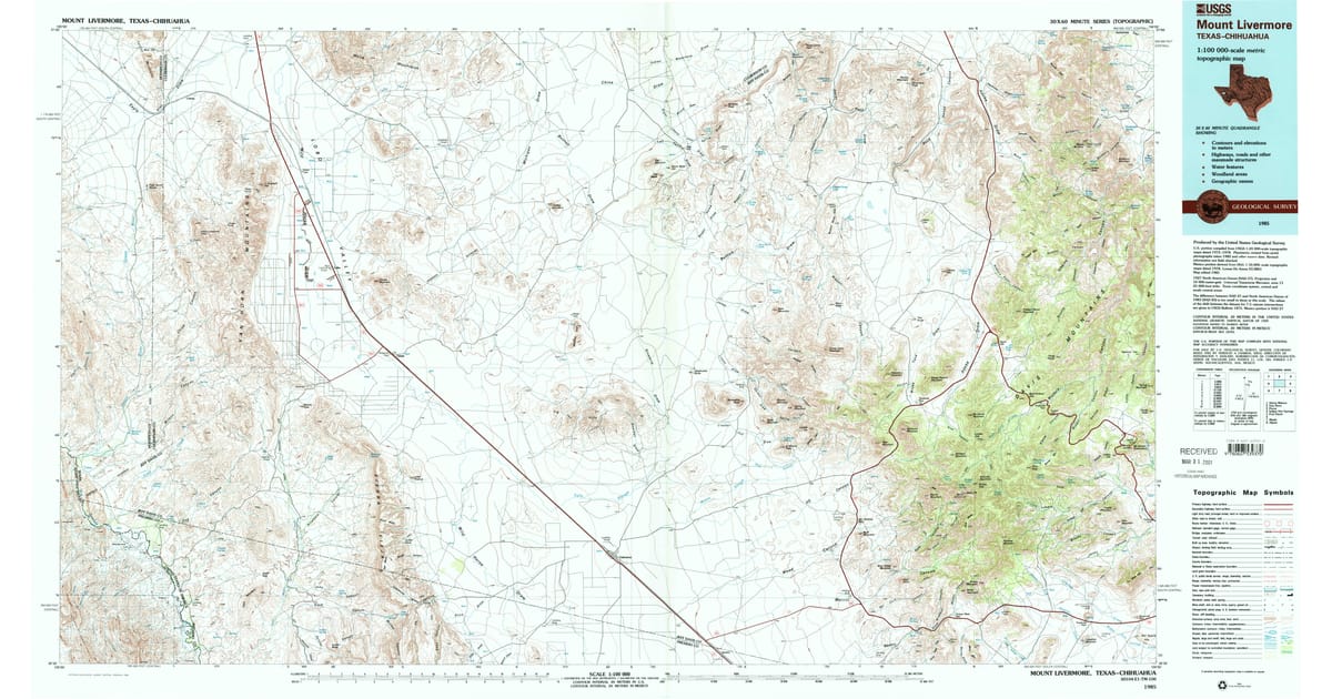 1985 Map of Mount Livermore, Jeff Davis County, TX — High-Res, 1993 ...