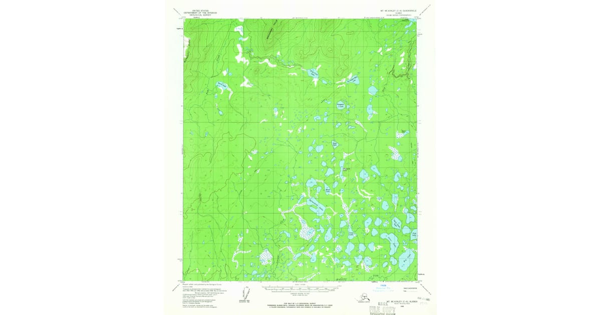 1958 Map of Mount McKinley C-6, Yukon-Koyukuk Borough, AK — High-Res ...