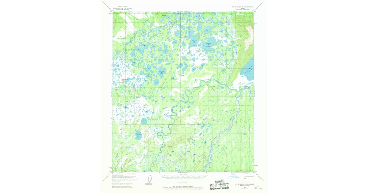 1953 Map of Mount McKinley D-4, Denali Borough, AK — High-Res | Pastmaps